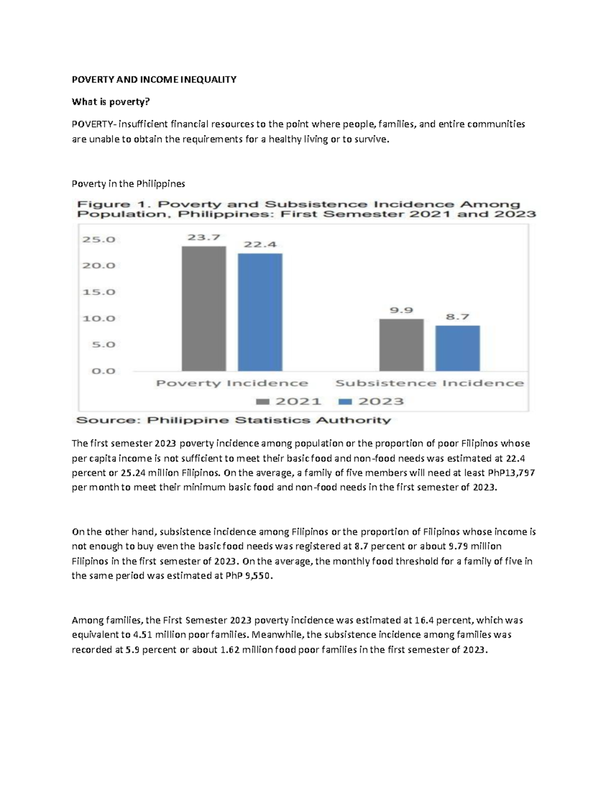Poverty AND Income Inequality - POVERTY AND INCOME INEQUALITY What is ...