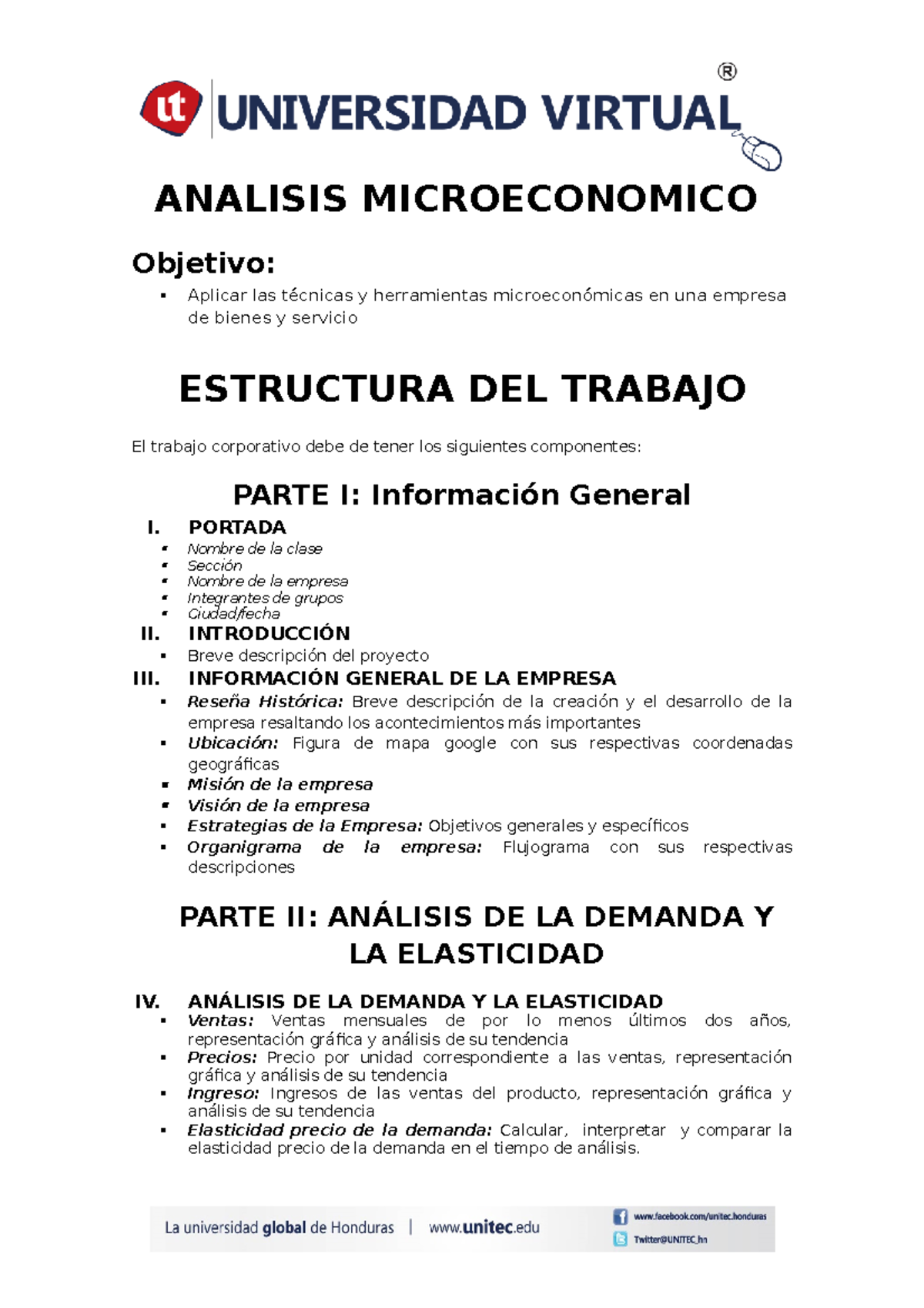 Proyecto Micro Informe Final - ANALISIS MICROECONOMICO Objetivo ...