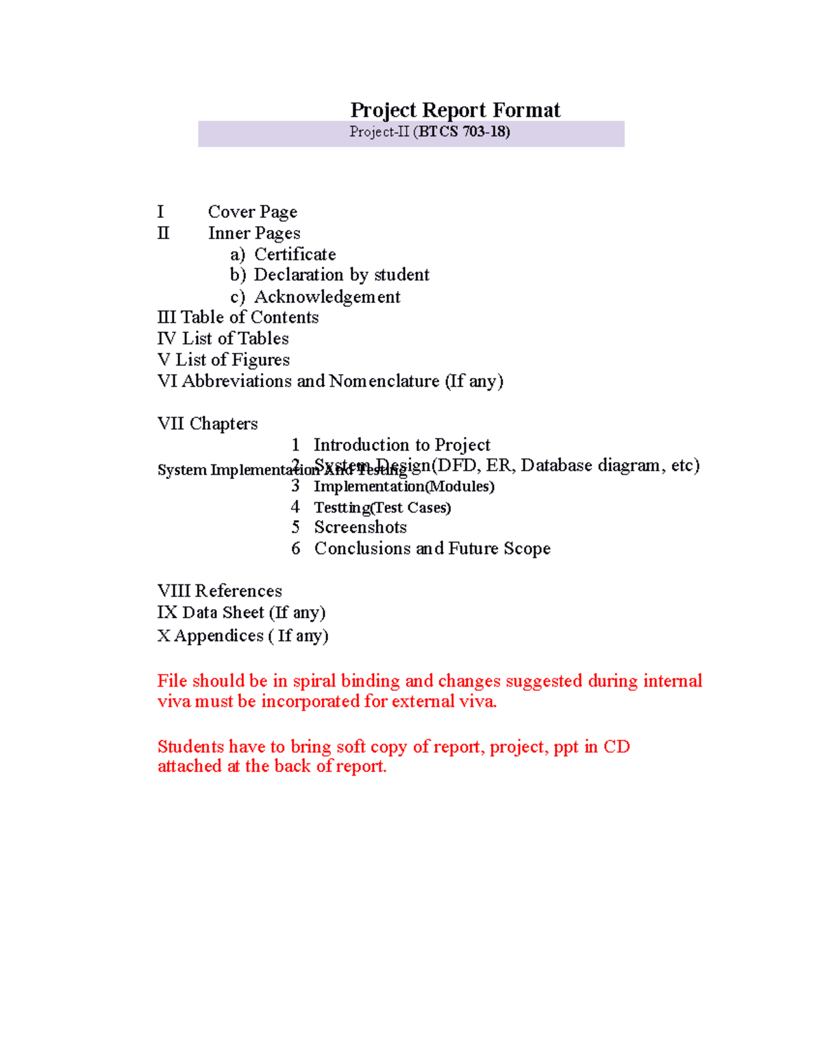 Project format 7th sem - vfd - Project Report Format Project-II (BTCS ...
