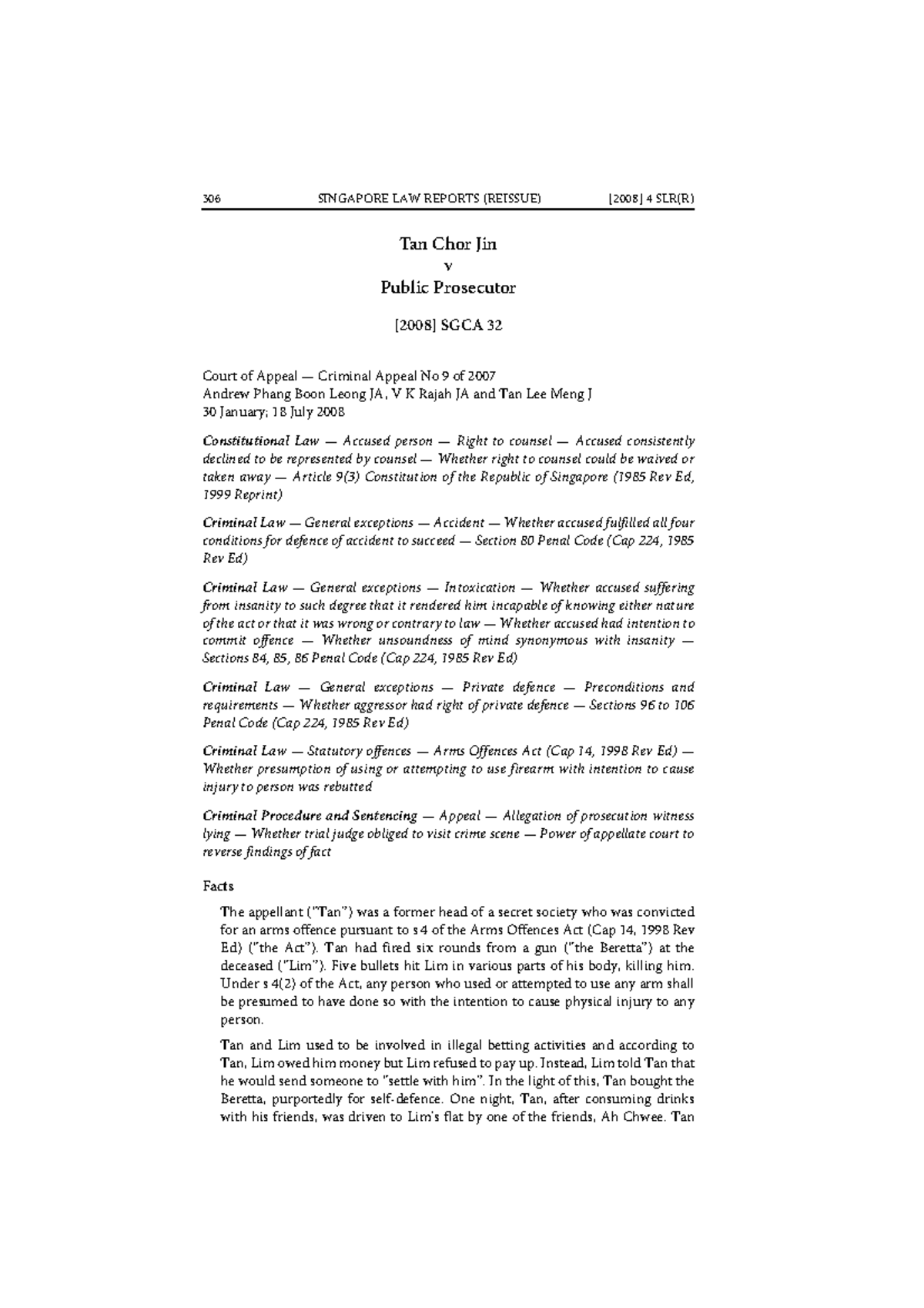 [Intro,Q9,10]Tan Chor Jin v PP [2008 ] SGCA 32 - 306 SINGAPORE LAW ...