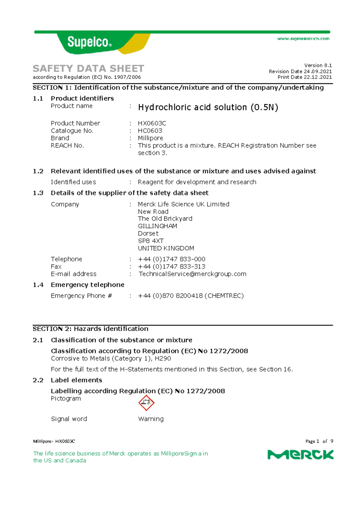 0.5N HCl SDS - sds - Deprecated API usage: The SVG back-end is no ...