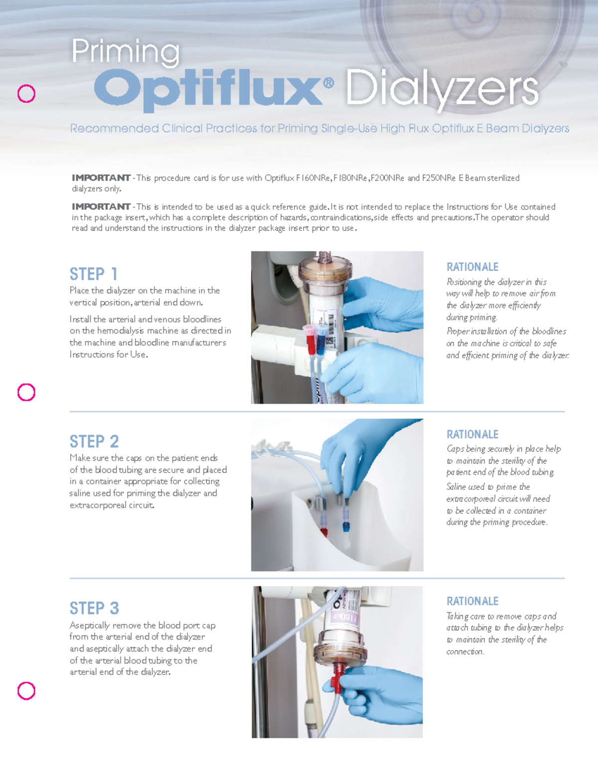 Fresenius Medical Care Optiflux High Flux E-beam Dialyzers — Priming ...
