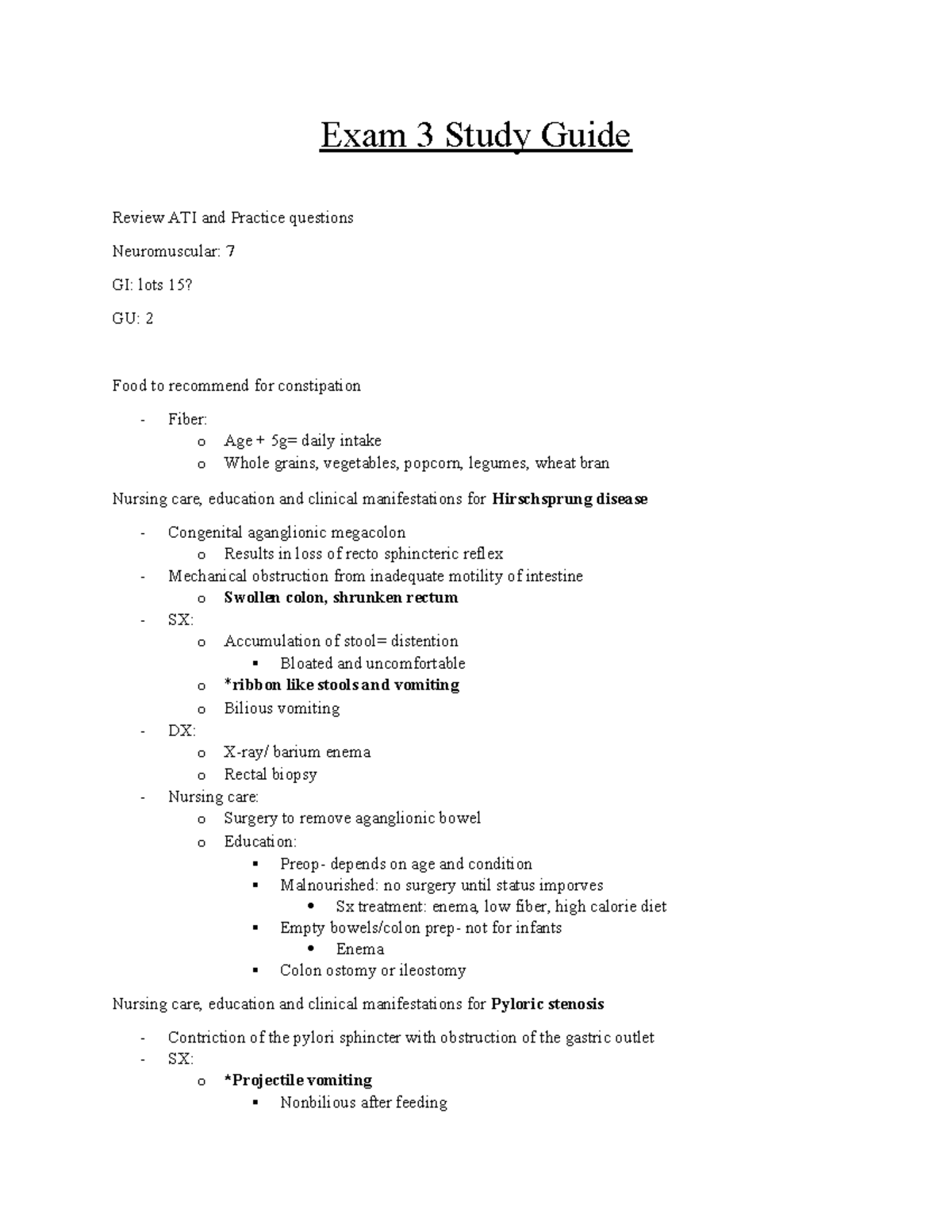 Exam 3 Study Guide-2 - Exam 3 Study Guide Review ATI and Practice ...
