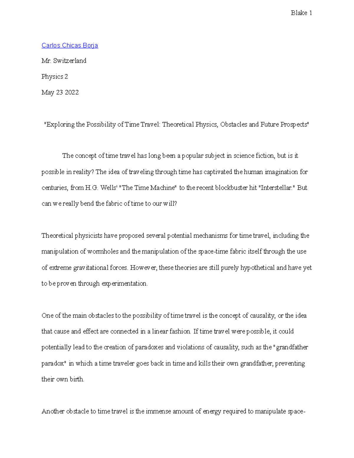 Exploring the Possibility of Time Travel Theoretical Physics, Obstacles ...