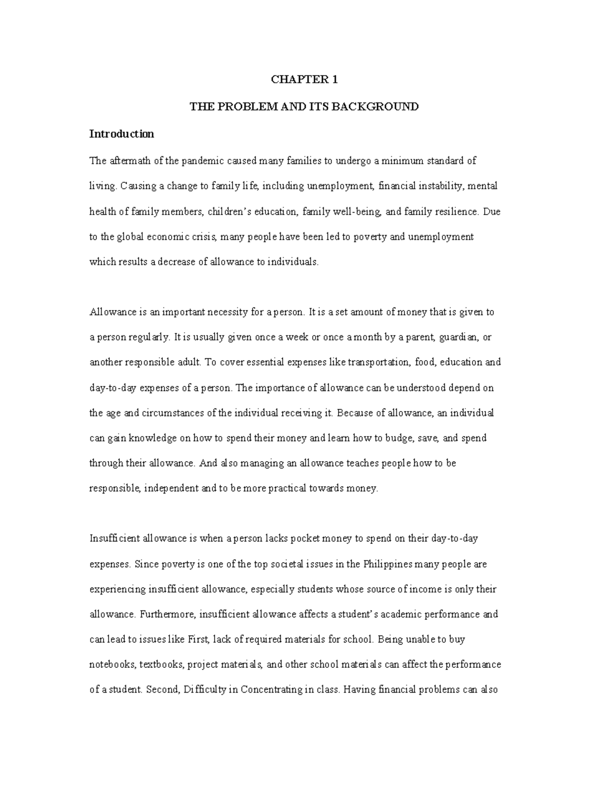 chapter 1 ABM STUDENT - CHAPTER 1 THE PROBLEM AND ITS BACKGROUND ...