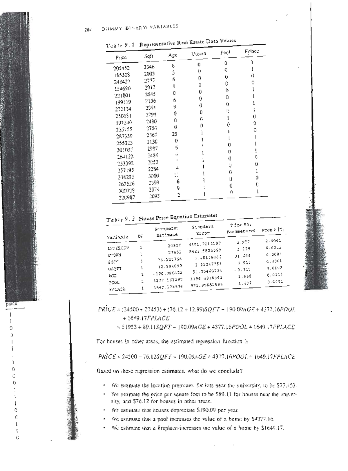 Lecture notes, lecture dummy variable example 2 - 204 DUMMY (BINARY ...