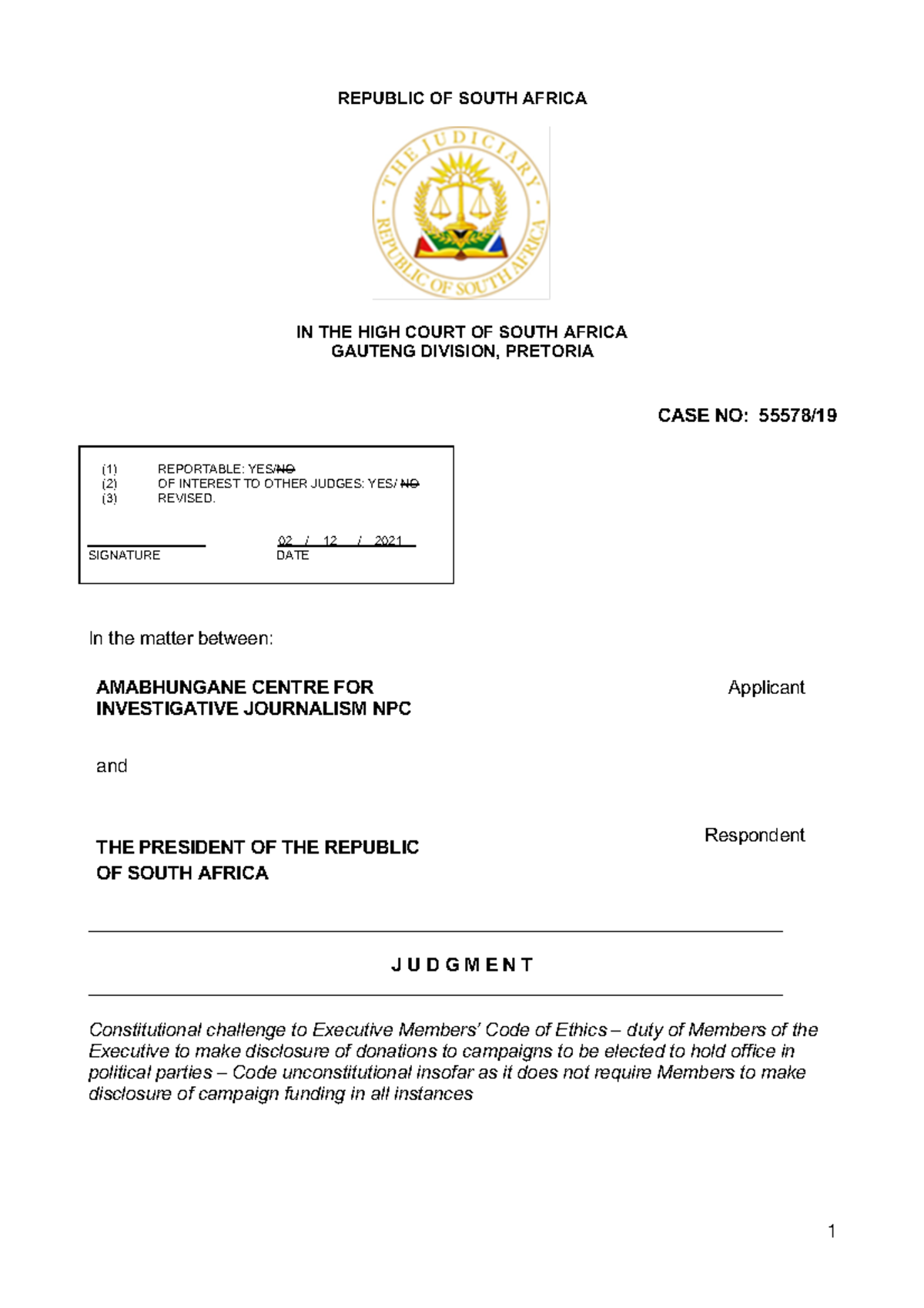 813 - Practice material - REPUBLIC OF SOUTH AFRICA IN THE HIGH COURT OF ...