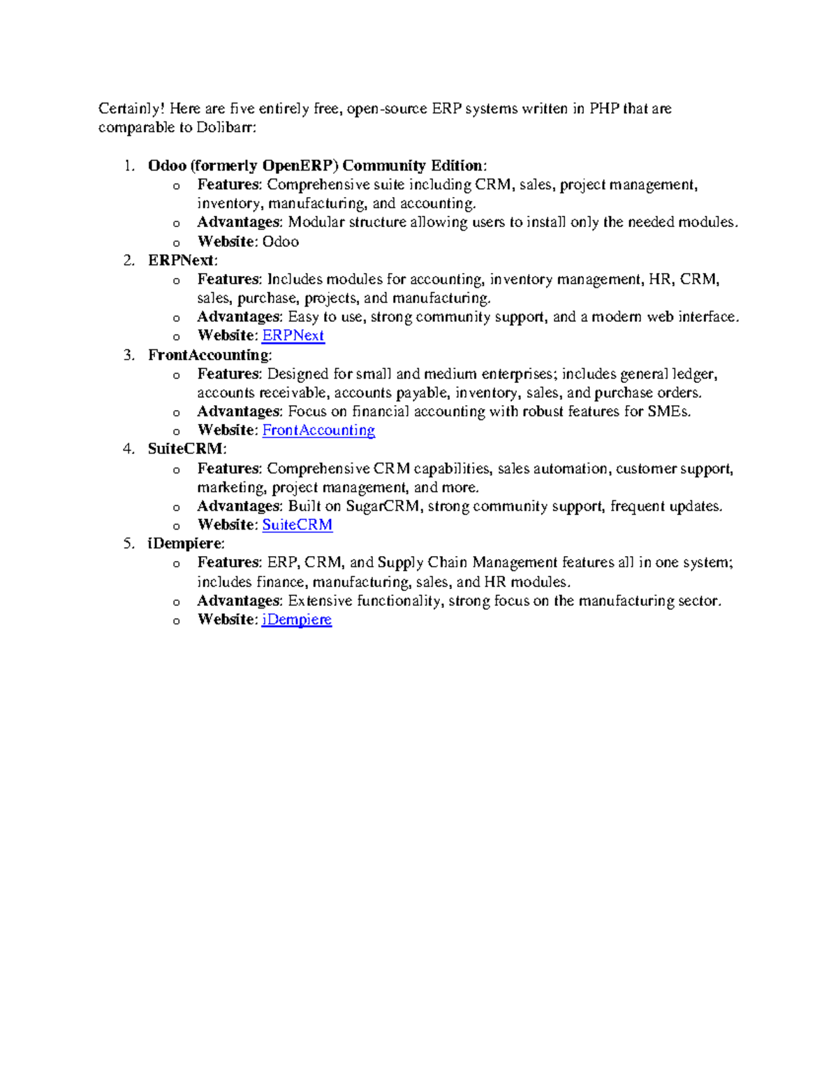 Fre erp - Certainly! Here are five entirely free, open-source ERP ...