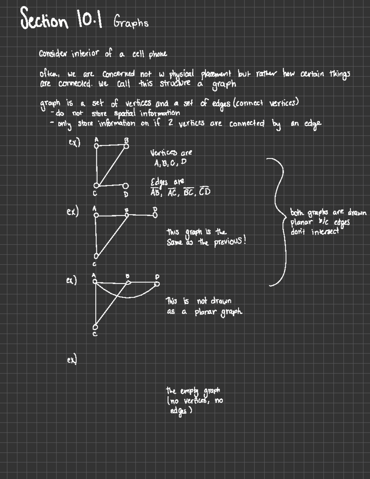 MAD 2014 Chapter 10 Notes - Section 10 Graphs consider interior of a ...