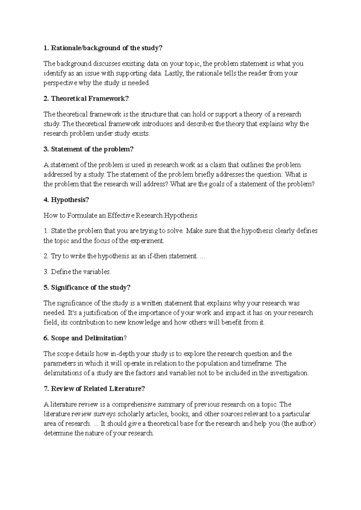 1 - Rationale for Back - 1. Rationale/background of the study? The ...