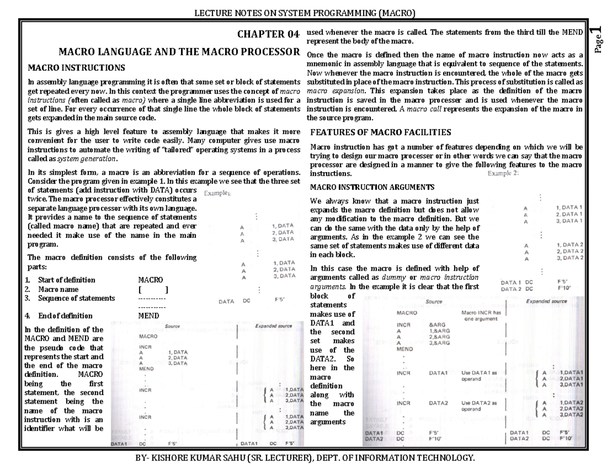 Mc Notes StudentTecmax Hello - Page 1 CHAPTER 04 MACRO LANGUAGE AND THE ...