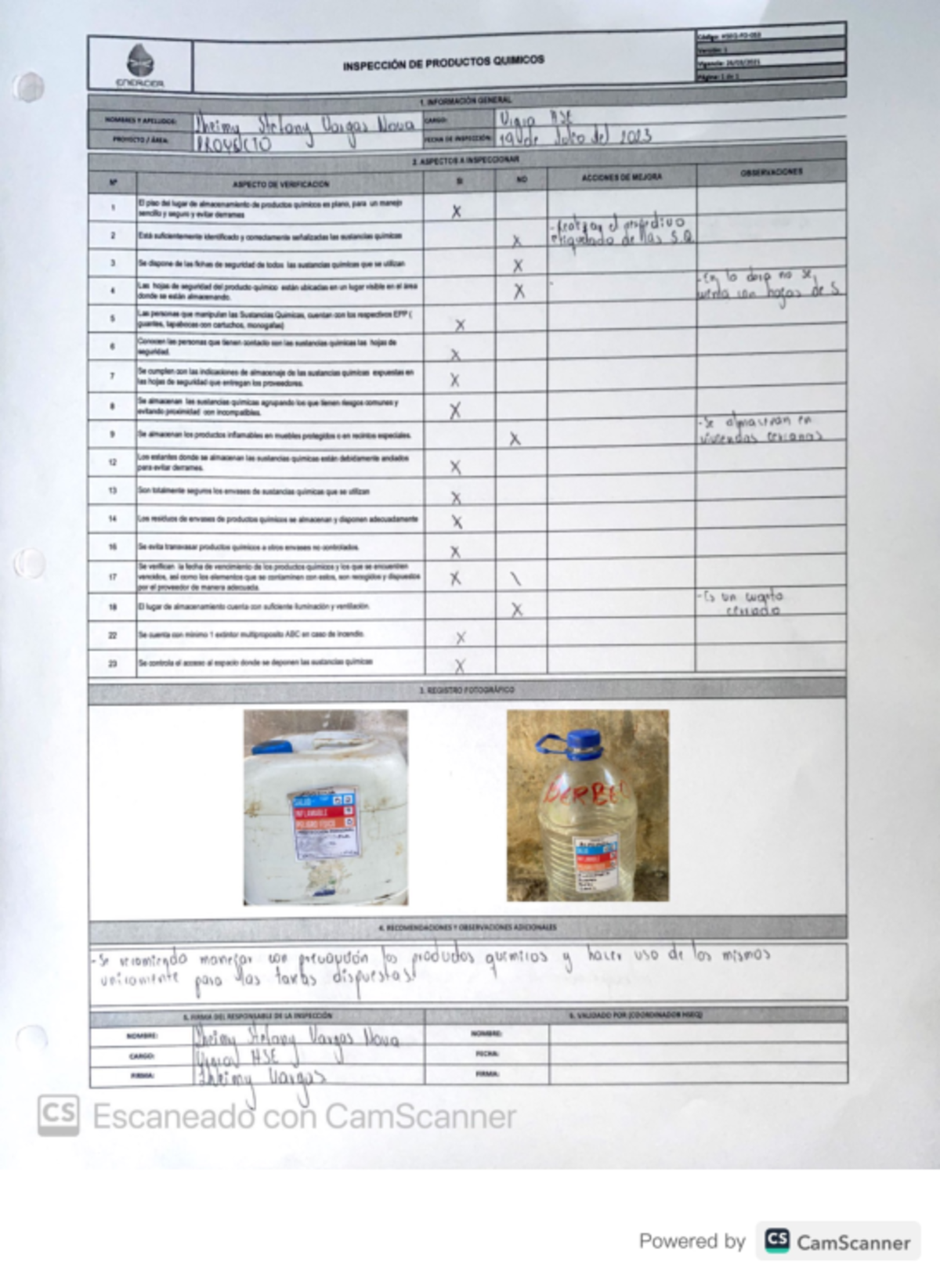 InspeccióN DE Productos QUÍ Micos Quincen - Derecho romano - Studocu