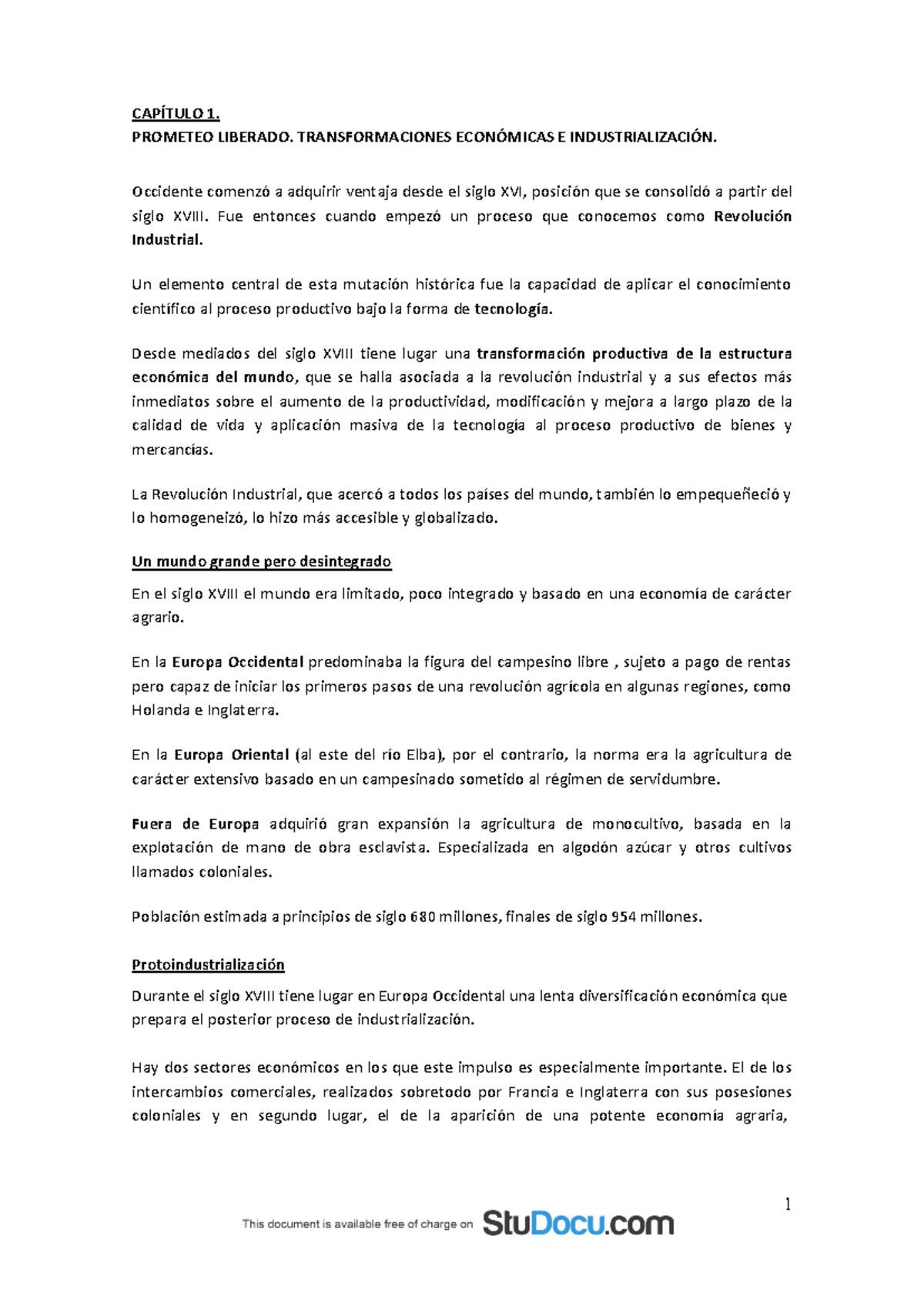 CAPÍTULO 1 Transformaciones Econó Micas E IndustrializacióN - CAPÍTULO 1. PROMETEO LIBERADO ...
