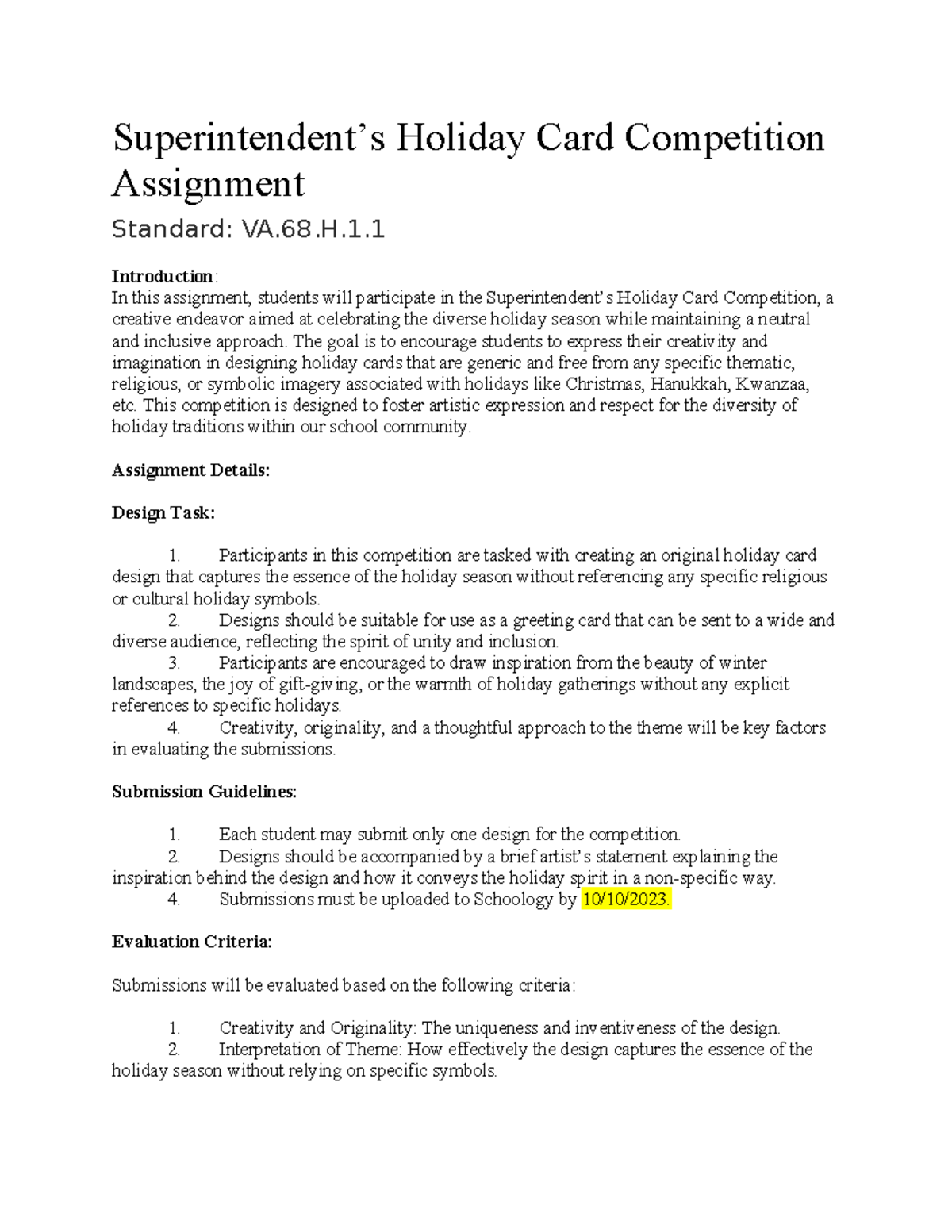 Superintendents Holiday Card - 68.H. Introduction: In this assignment ...