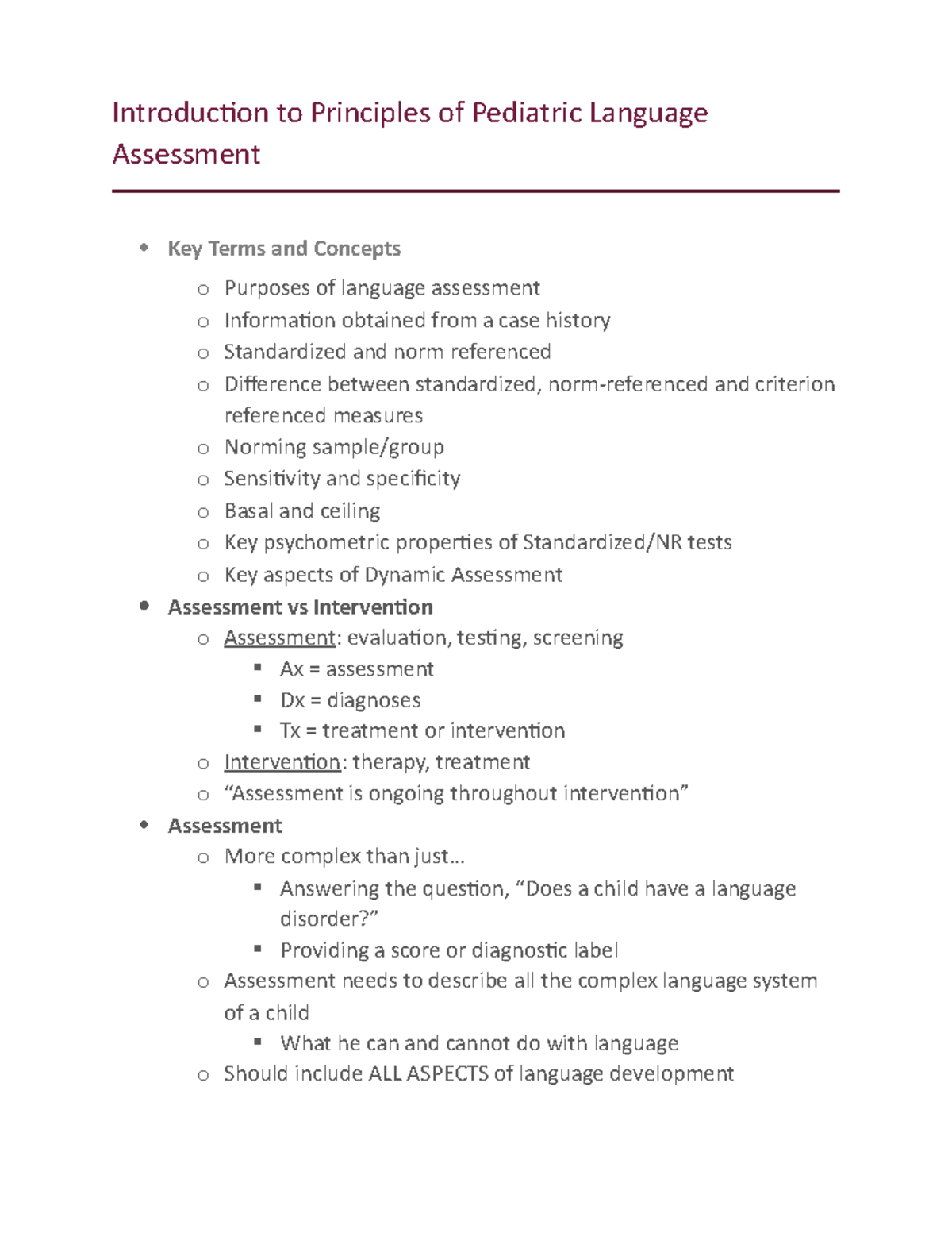 Introduction to Principles of Pediatric Language Assessment ...