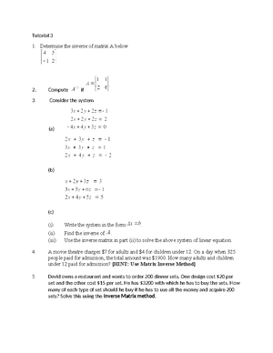 Tutorial Sheet 1 solution=507 - MTH507 Tutorial Sheet 1 solution Find the equation of the line ...