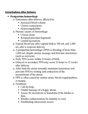 Complications After Delivery-Bleeding-Infection - Complications After ...