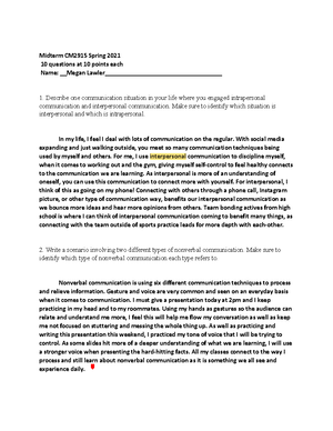 Field Observation Journal - Megan Lawler Dr. Annette M. Holba ...