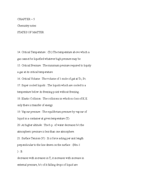 Chapter – 5 Chem notes pt 1 - CHAPTER – 5 Chemistry notes STATES OF ...