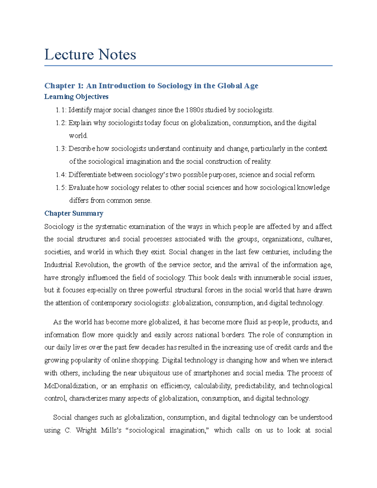 SO1 - first year - Lecture Notes Chapter 1: An Introduction to ...