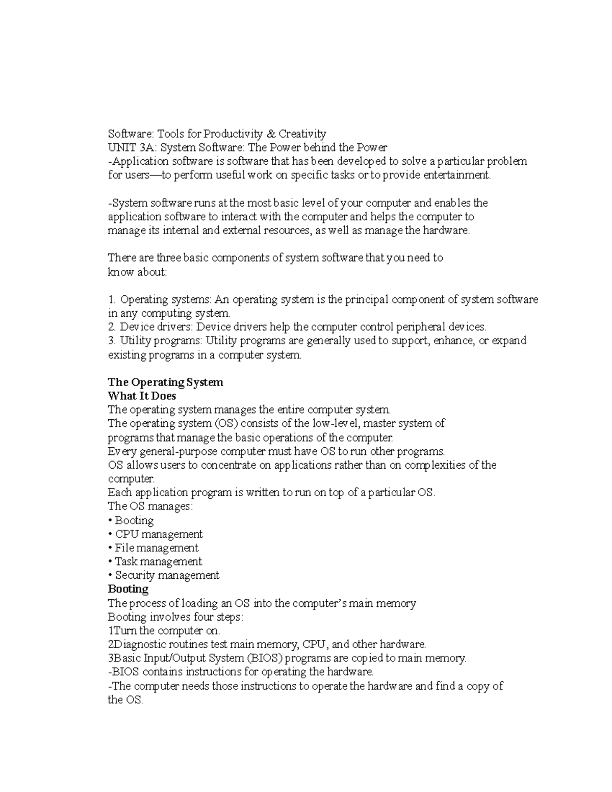 Introduction to Computing - Software: Tools for Productivity ...