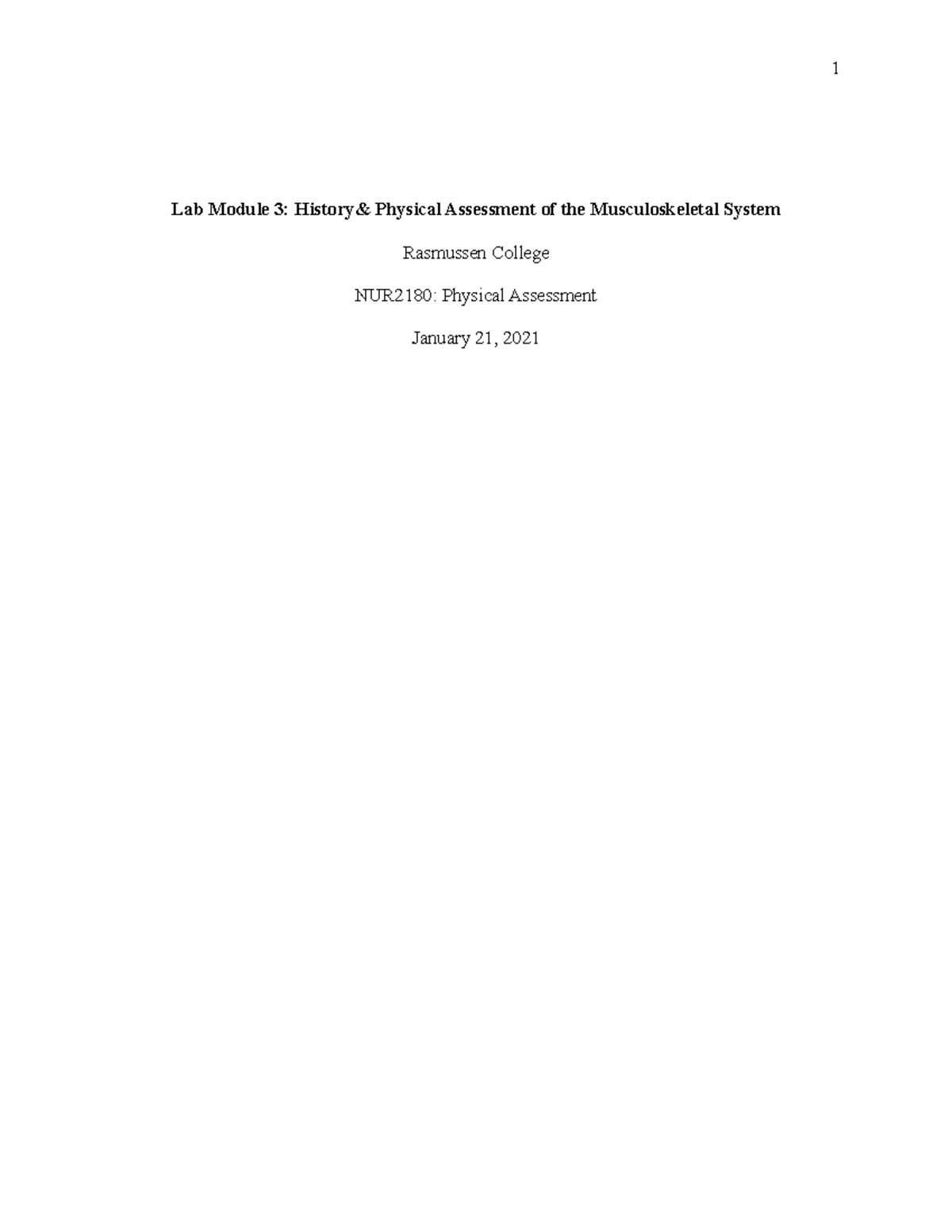 Module 3Labassignment 12121 - 1 Lab Module 3: History& Physical ...