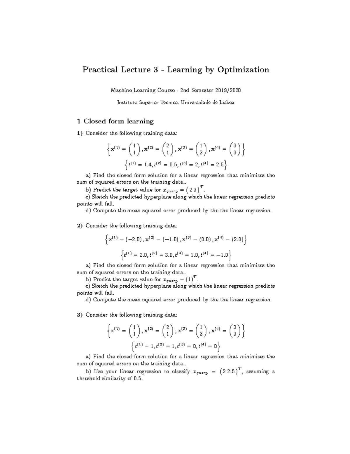 Machine learning Exercises - Practical Lecture 3 - Learning by ...