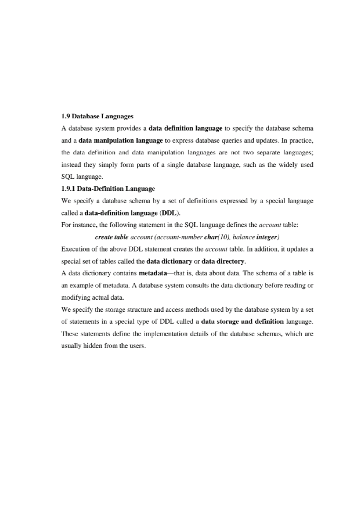 Database Languages - Database management system concepts and advancements - Studocu