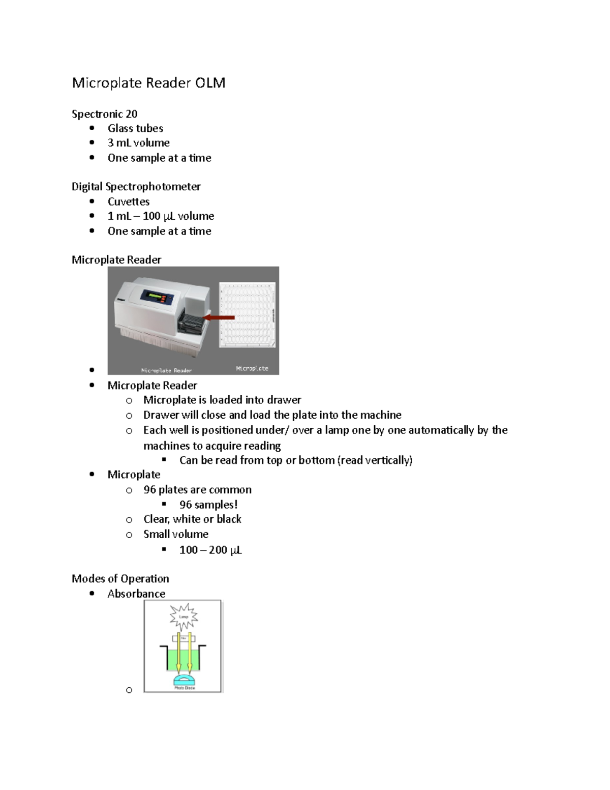 Instrumentation Unit (Lab 5 OLM) - Microplate Reader OLM Spectronic 20 ...