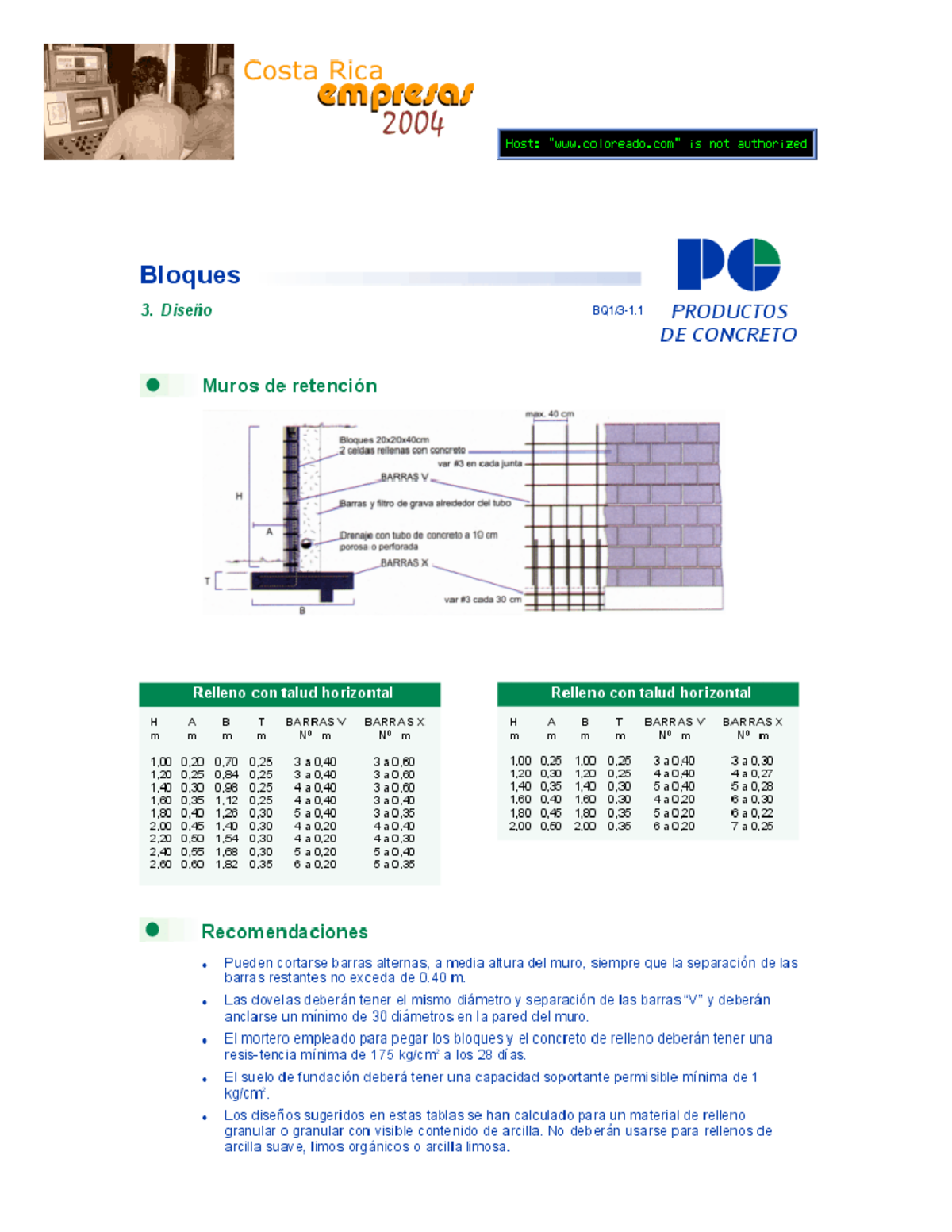 Concreto Coloreado - Productos de Concreto SA muros de retención ...