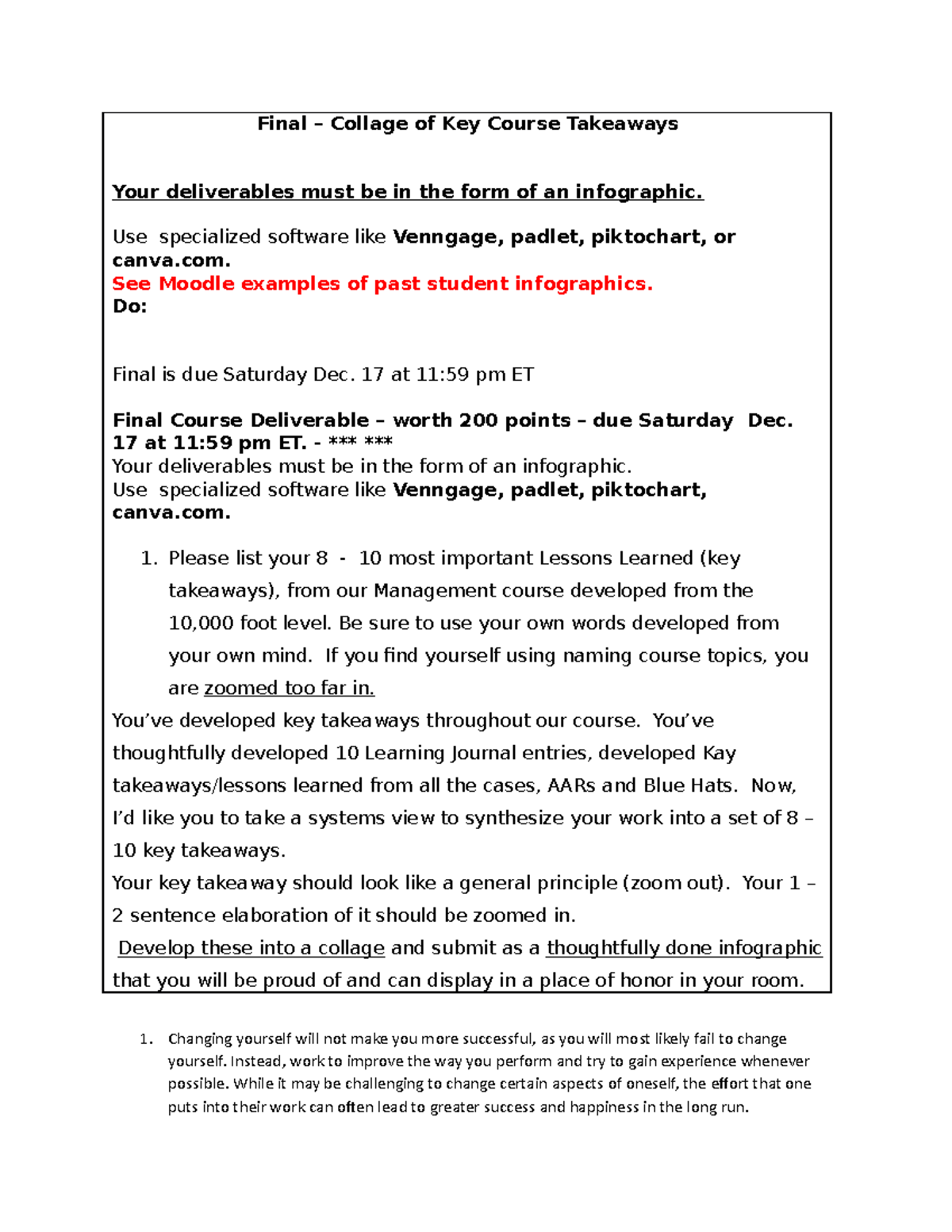 Takeaways Collage - Final – Collage of Key Course Takeaways Your ...