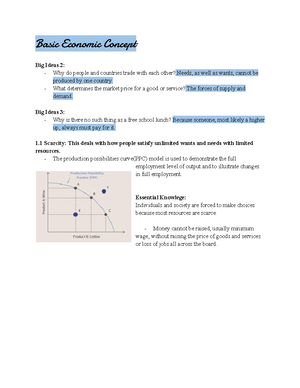 Opportunity Cost and the PPC - Topic 1: Opportunity Cost and the ...