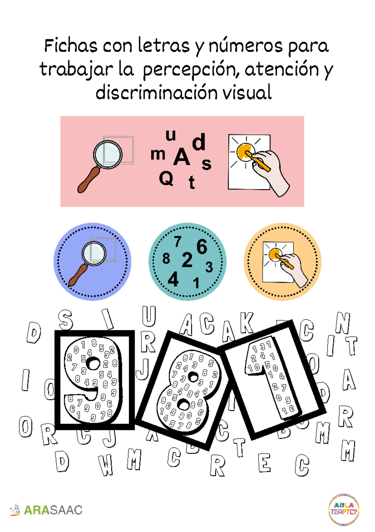 Atencion y discriminacion visual letras y numeros - ####### K ####### R ...