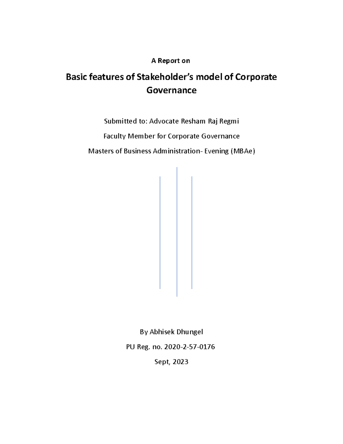 Cg-report - Stakeholder model of corporate governance - A Report on ...