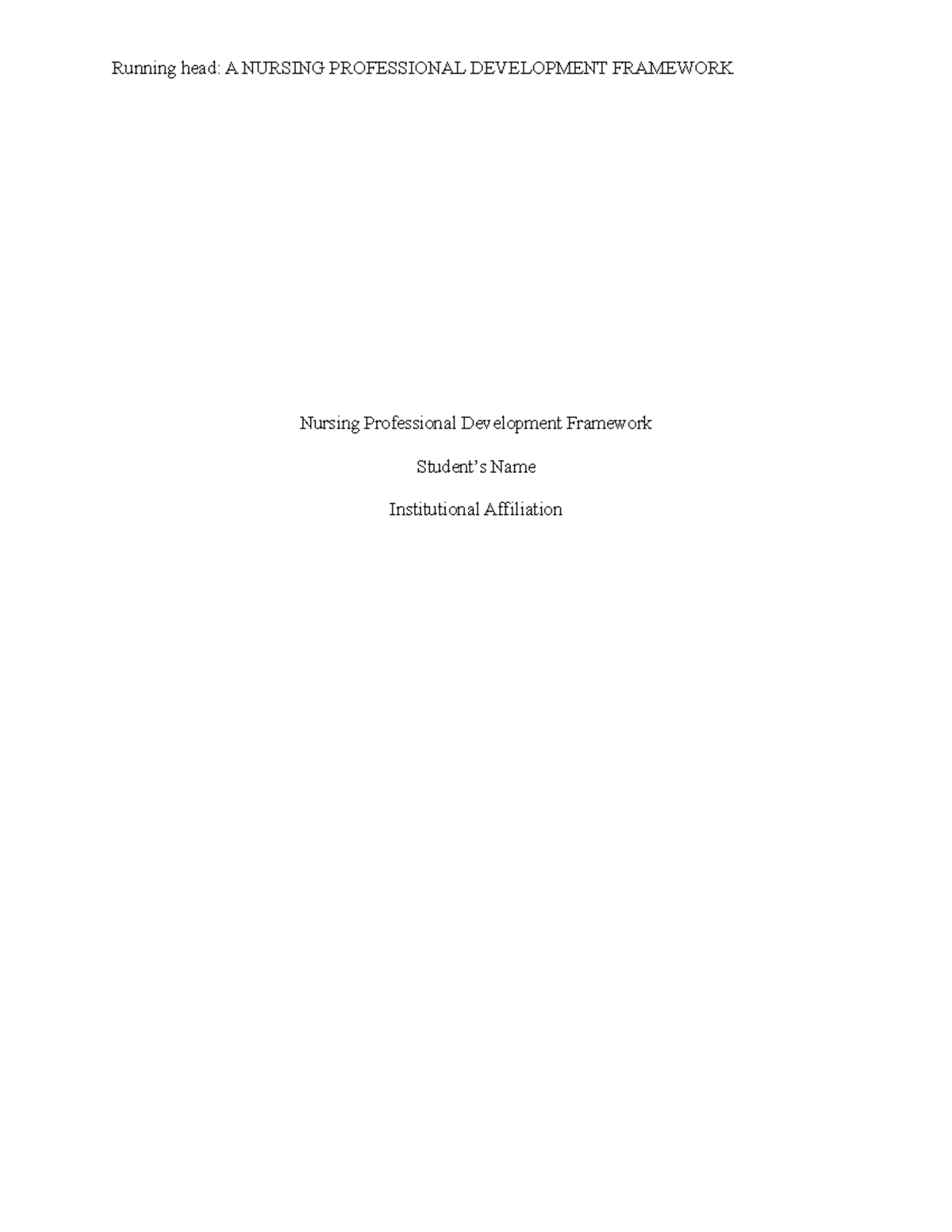 A Nursing Career Development Plan Running Head A NURSING a-nursing-career-development-plan-running-head-a-nursing
