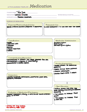 Alteplase Medication Worksheet week 7 - ACTIVE LEARNING TEMPLATES ...