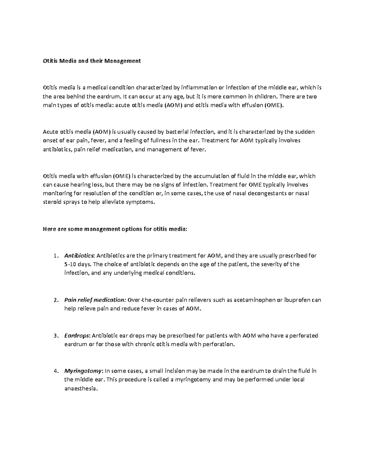 Otitis Media and their Management - It can occur at any age, but it is ...