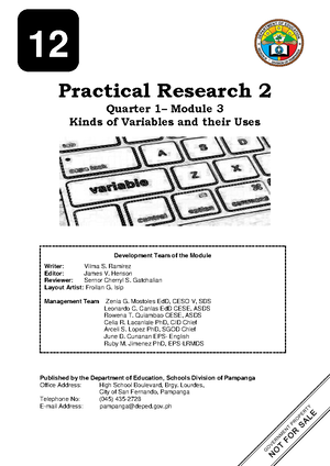 Practical- Research-2 Q1 Mod3-V2-1 - Practical Research 2 Quarter 1 - Module 3 Conceptual ...