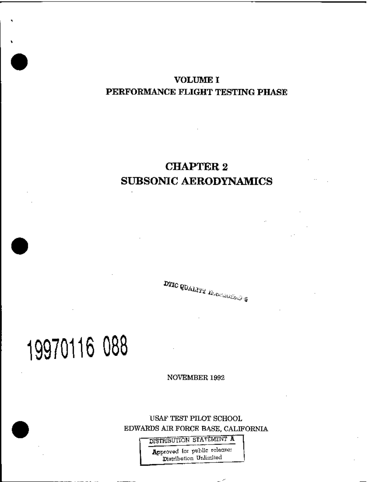 Aero full notes - VOLUME I PERFORMANCE FLIGHT TESTING PHASE CHAPTER 2 ...