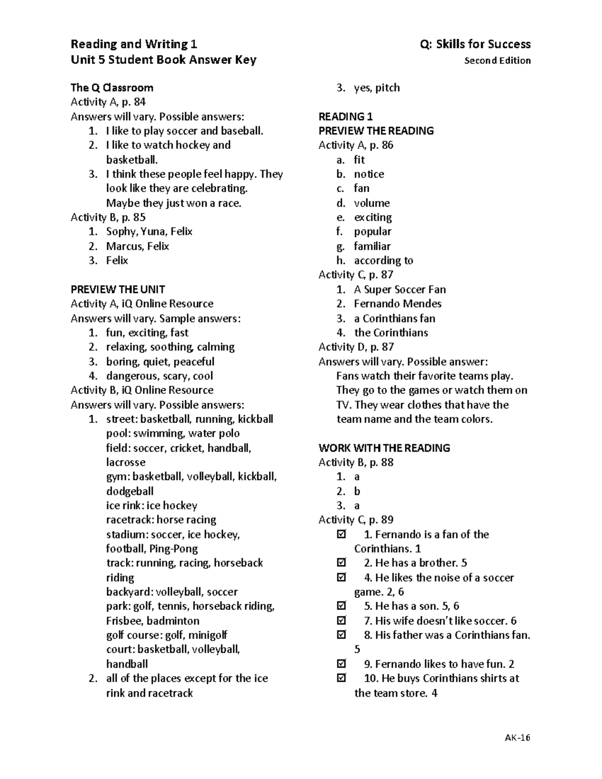 RW-u-5 - The only way to make it - Unit 5 Student Book Answer Key ...
