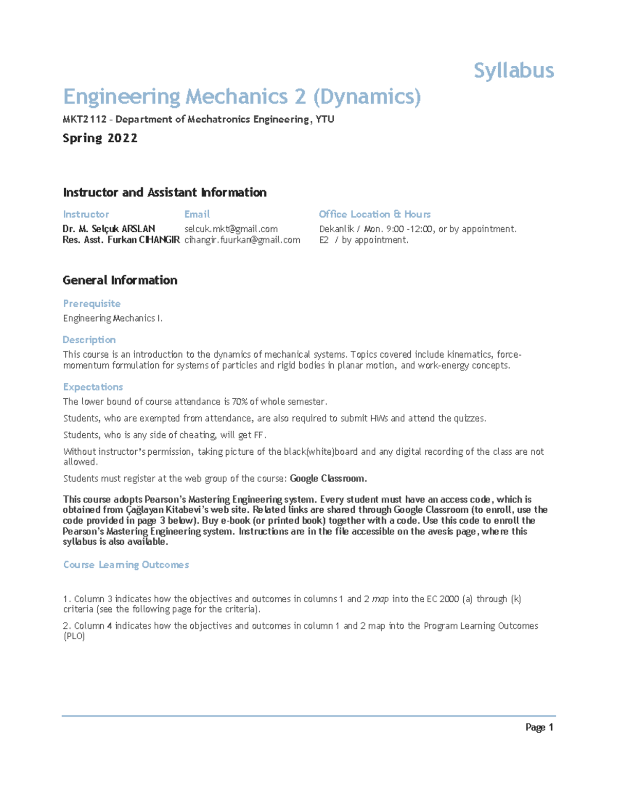 EM2 Syllabus - mmmmmmmmmmmmmmmmm - Syllabus Engineering Mechanics 2 ...