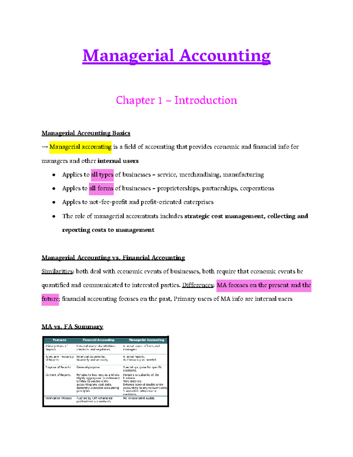 Managerial Accounting - Financial Accounting Similarities: both deal ...