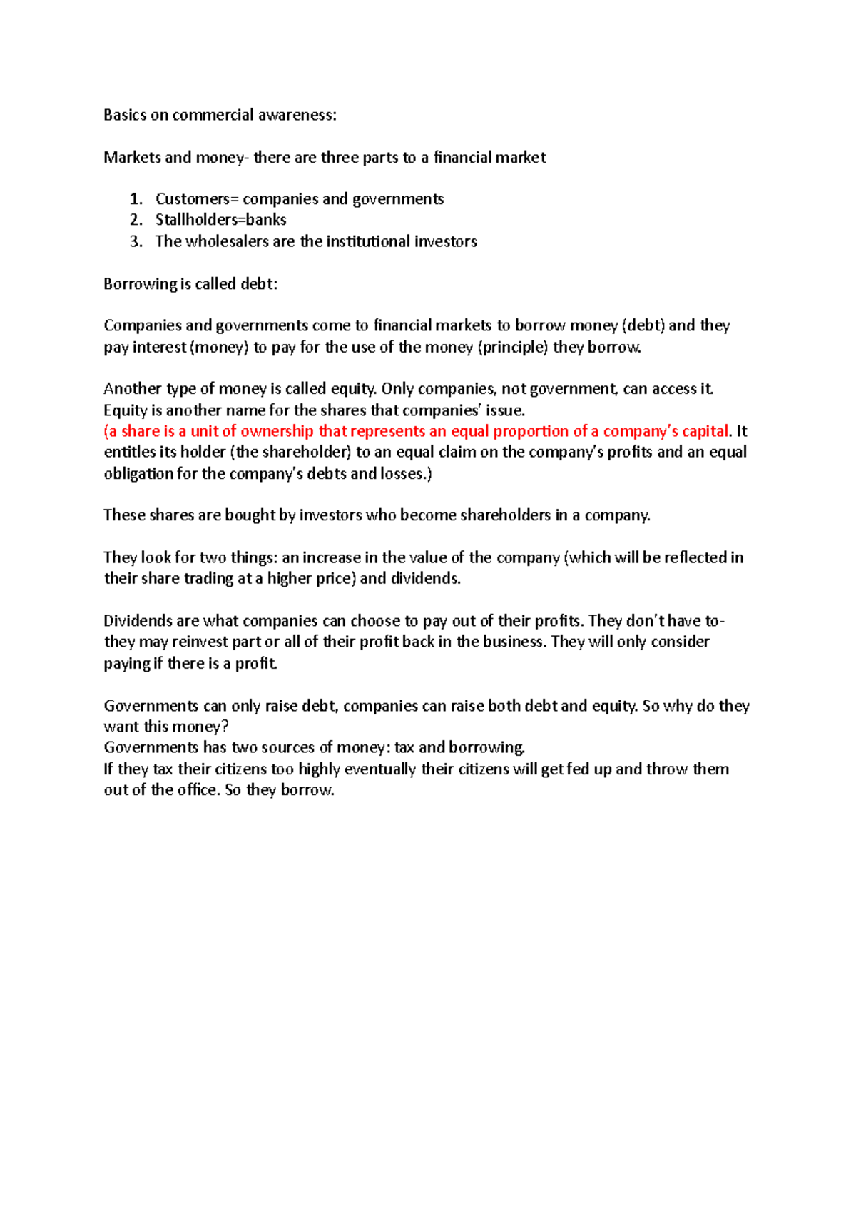 Basics on commercial awareness - Basics on commercial awareness ...