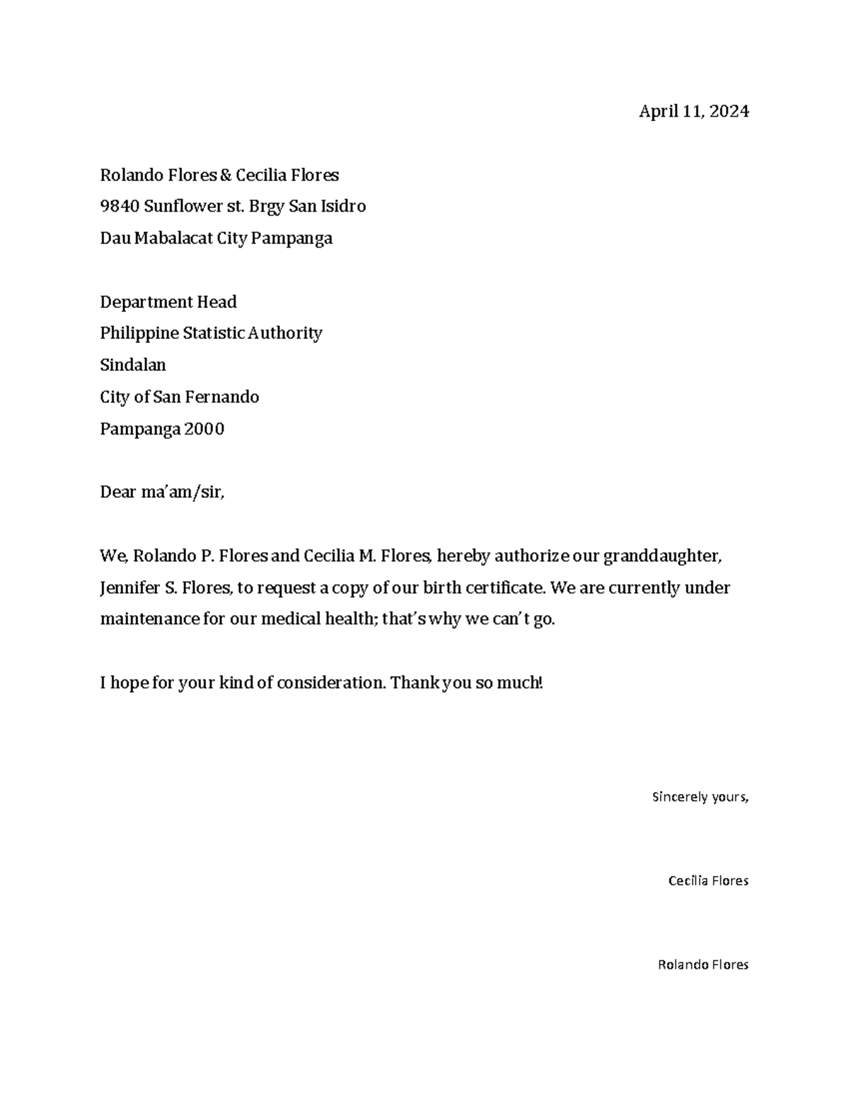 Document-20 - April 11, 2024 Rolando Flores & Cecilia Flores 9840 ...