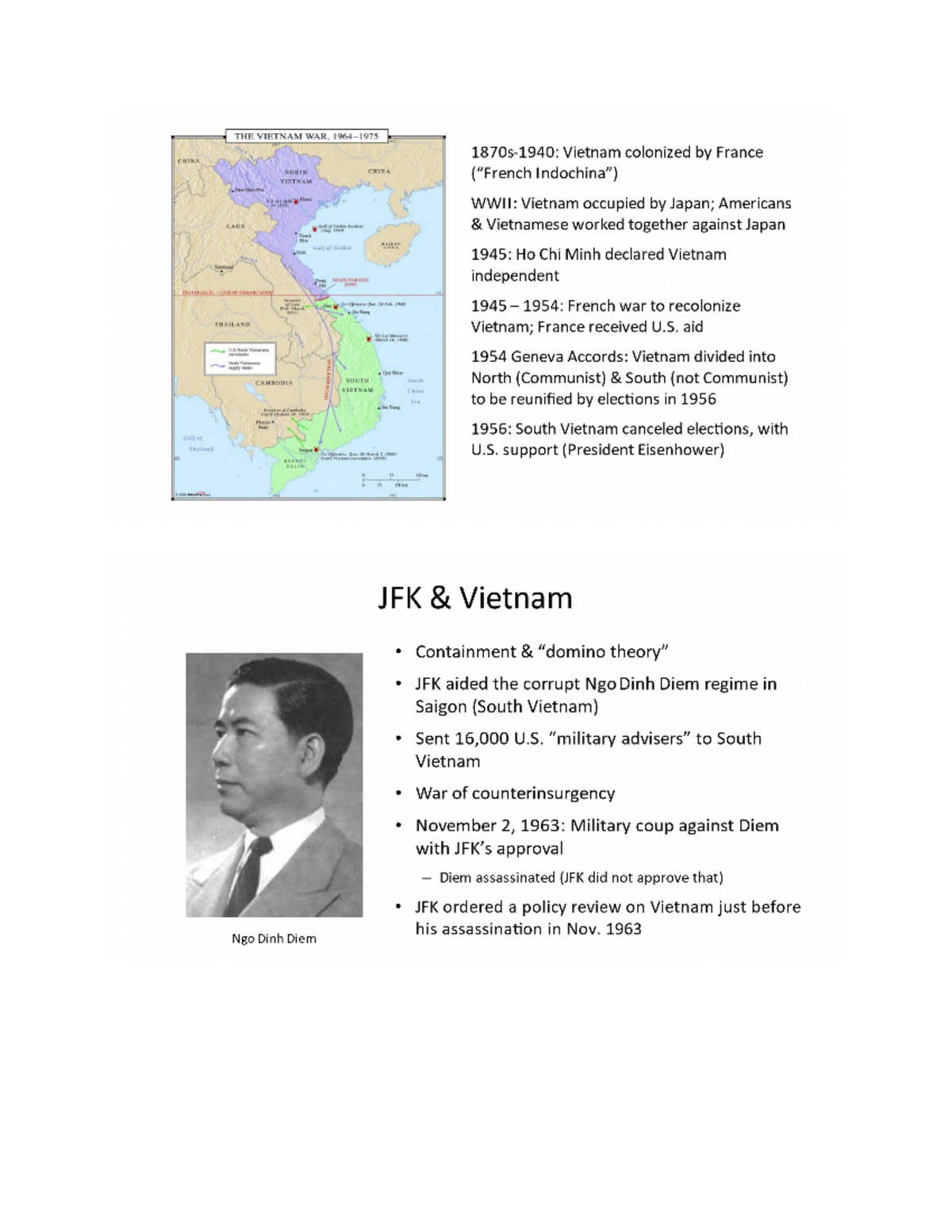 CH.11- JFK AND Vietnam - These are lecture notes for the course AMH ...