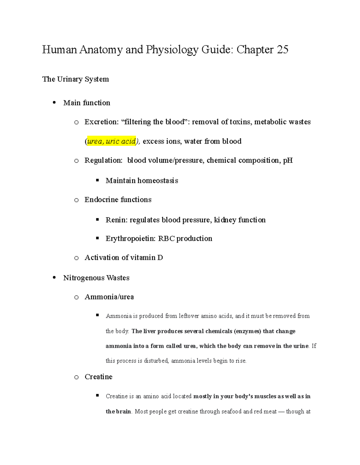 Chapter 25 Study Guide - The Renal System - Human Anatomy and ...