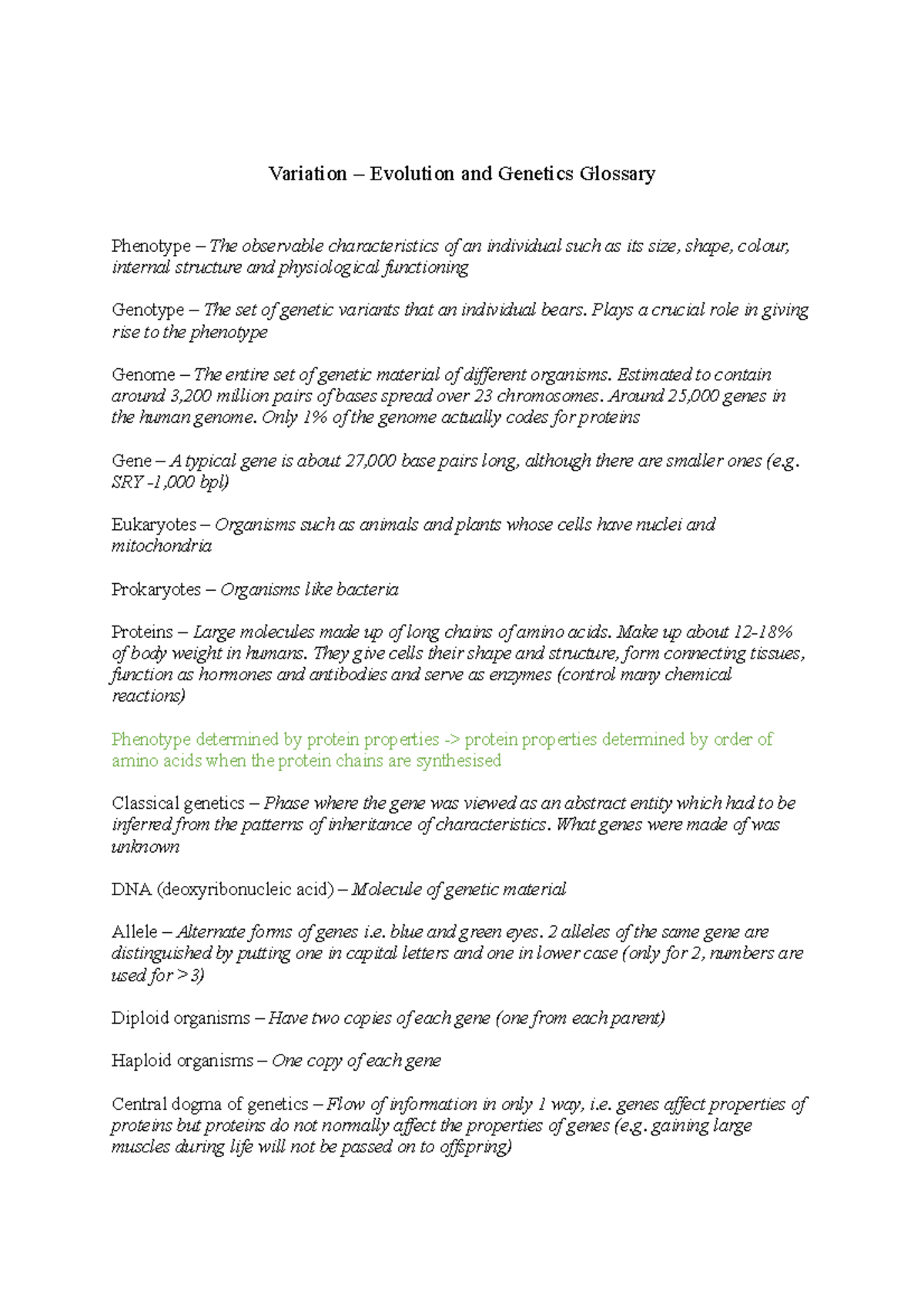 Variation Glossary - Variation – Evolution and Genetics Glossary ...