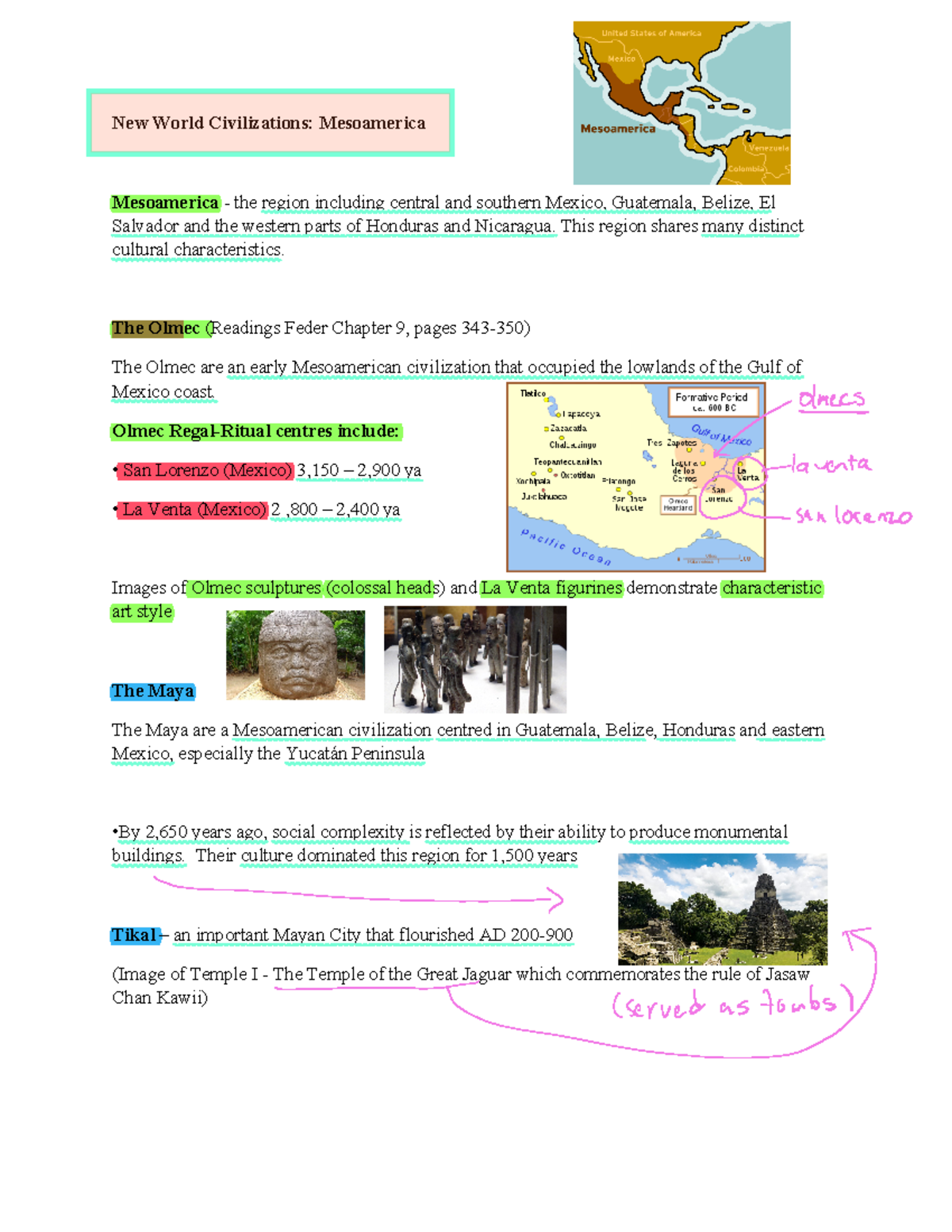 Lecture 30 November 28 - New World Civilizations: Mesoamerica ...