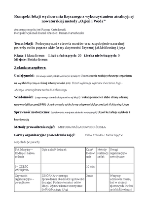 Scenariusz Paula - SCENARIUSZ LEKCJI GIER I ZABAW RUCHOWYCH Wykorzystanie naturalnej i ...