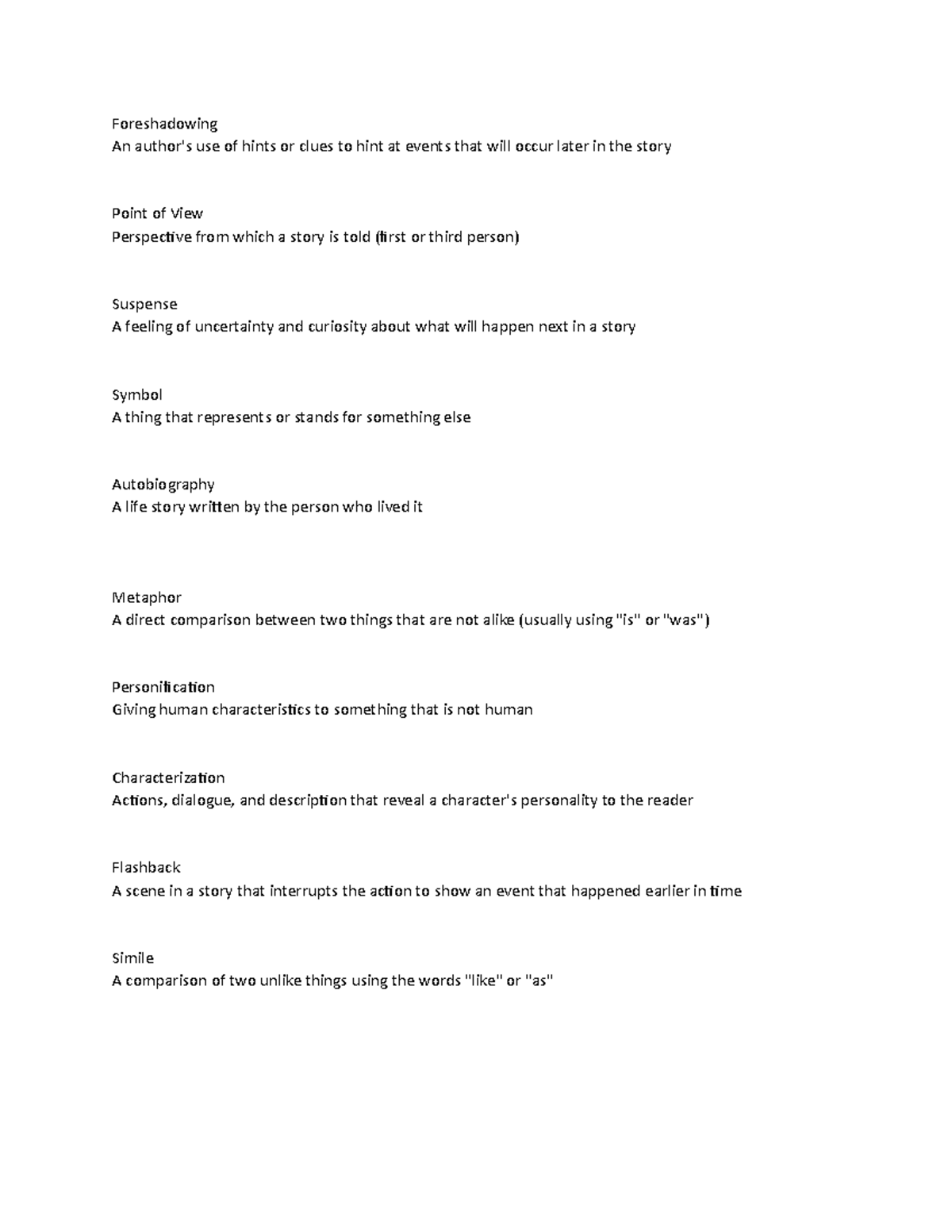 Lang.Lit 1330 4 - CDYC 1330 - Foreshadowing An author's use of hints or ...